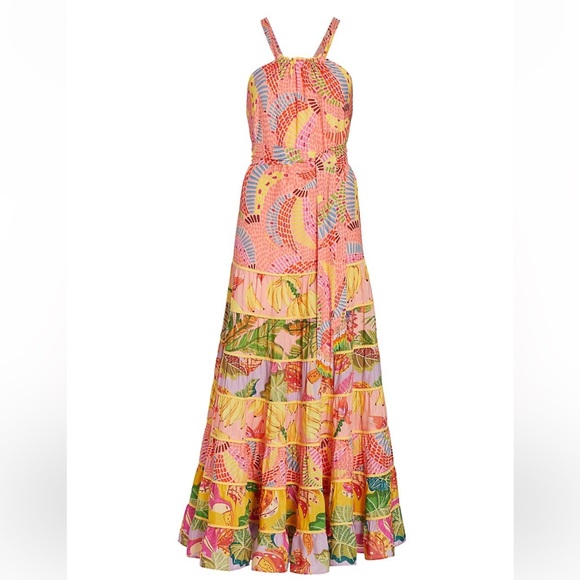 FARM Rio | Dresses | Nwt Farm Rio Mixed Print Tiered Maxi Dress | Poshmark